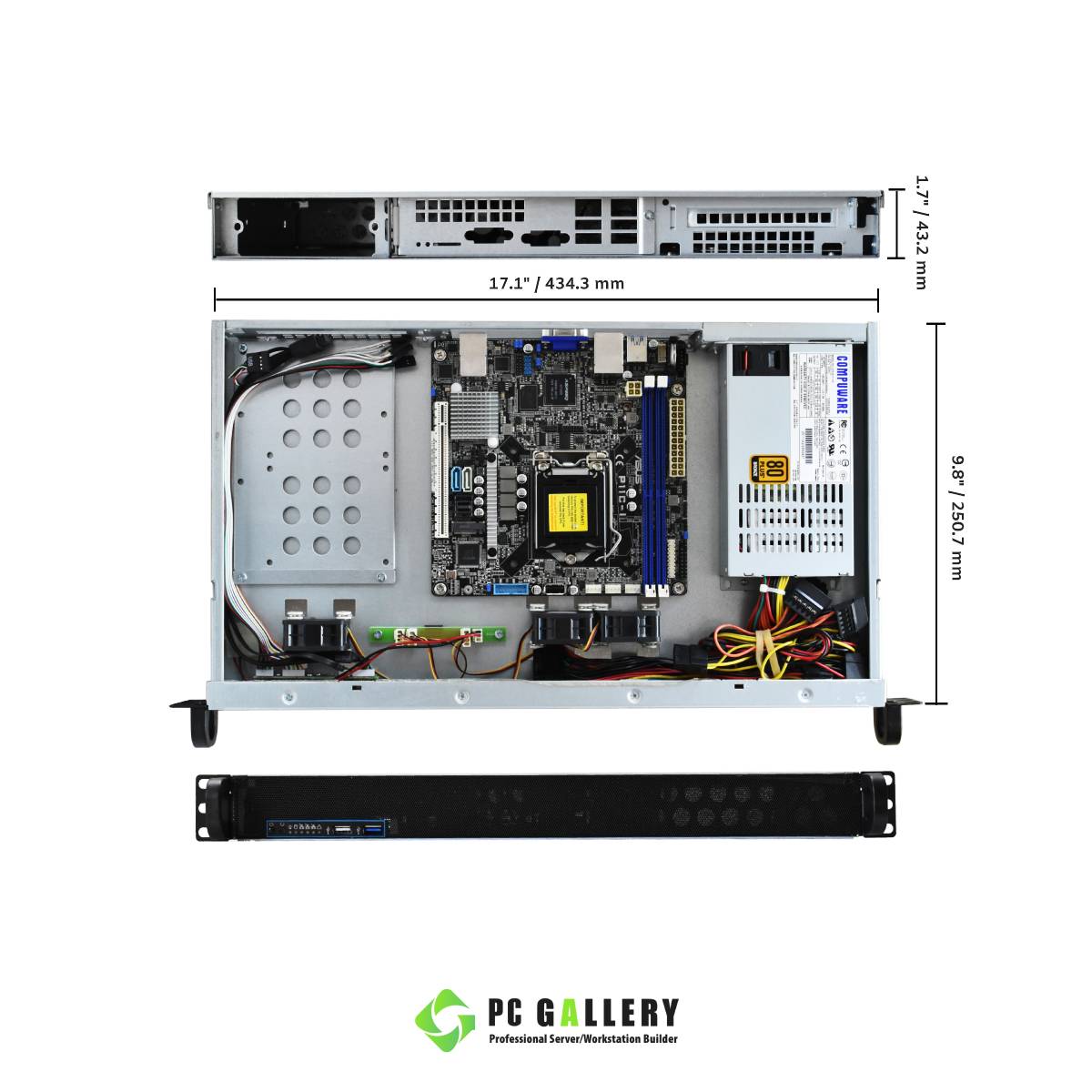 เคสเซิฟเวอร์ 1U Case, TGC H1-250, mini-ITX chassis - PC Gallery