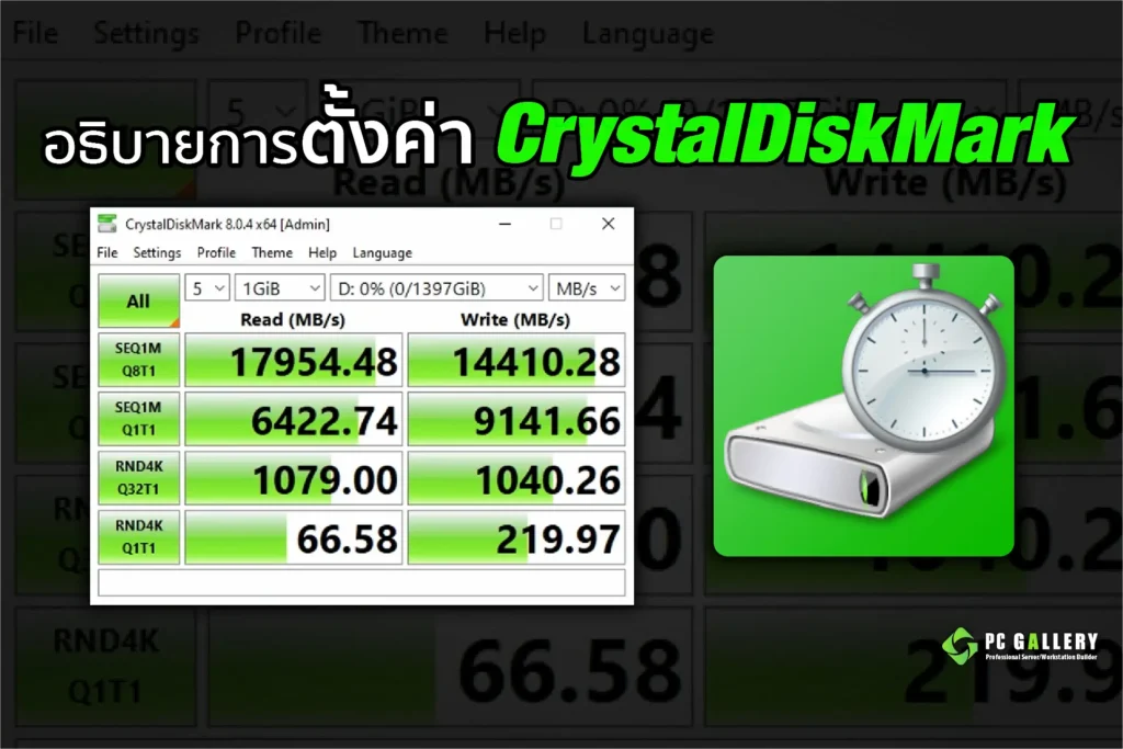อธิบายการตั้งค่าในโปรแกรม CrystalDiskMark - | PC Gallery